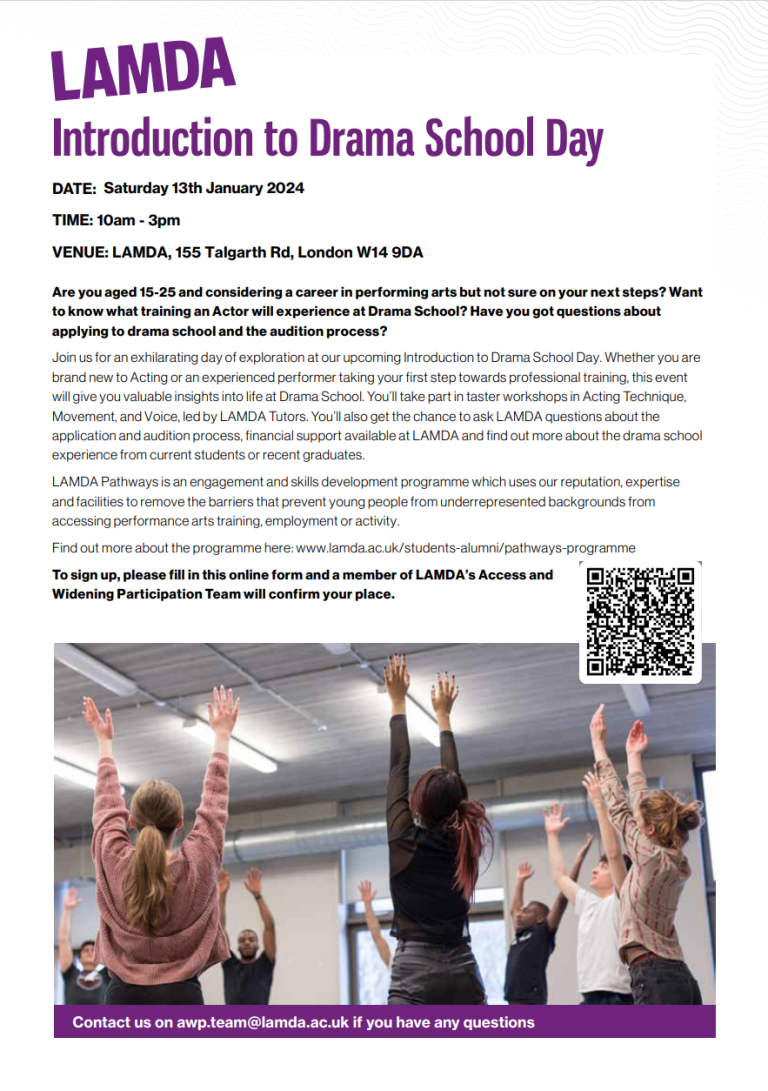 LAMDA Introductioin to Drama School day - Wac Arts